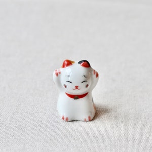 Set of 3 Maneki Neko, Japanese Figurines, Porcelain Lucky Cats, Kawaii ...