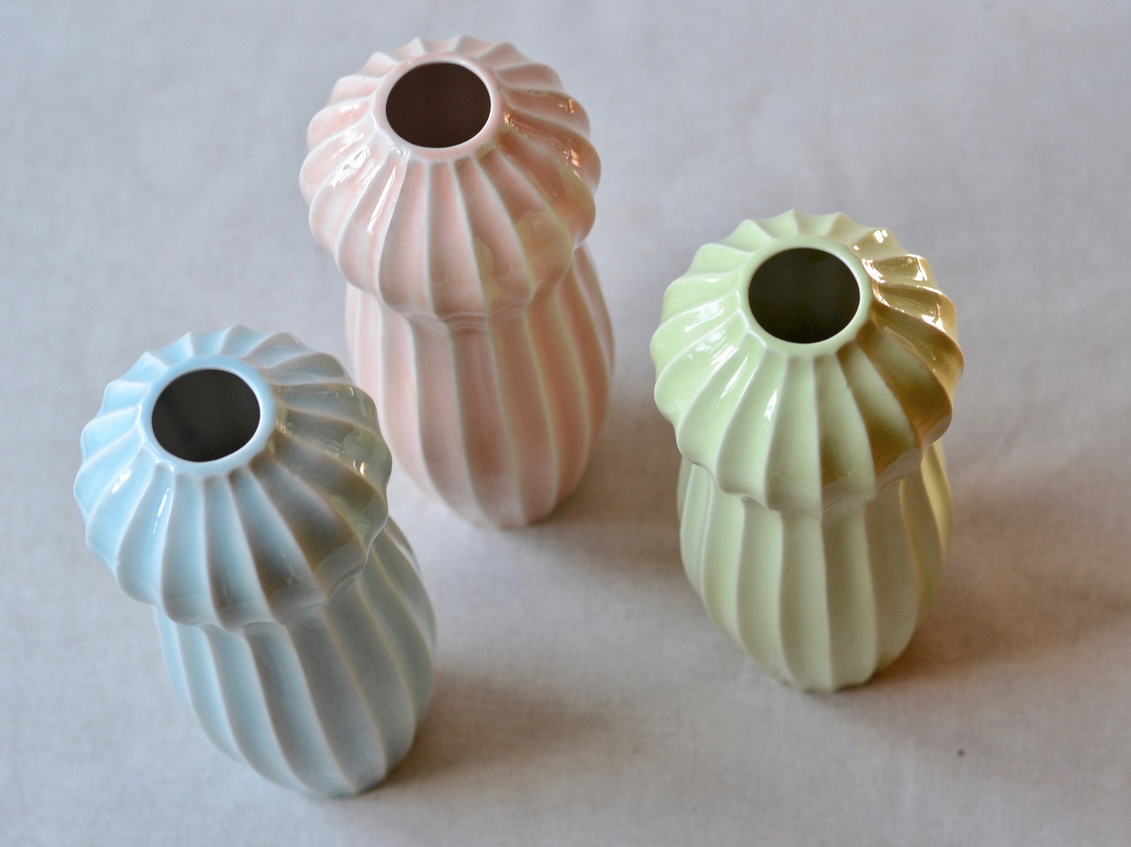 Porcelain Flower Vase Pastel Ceramic Textured Vases - Etsy