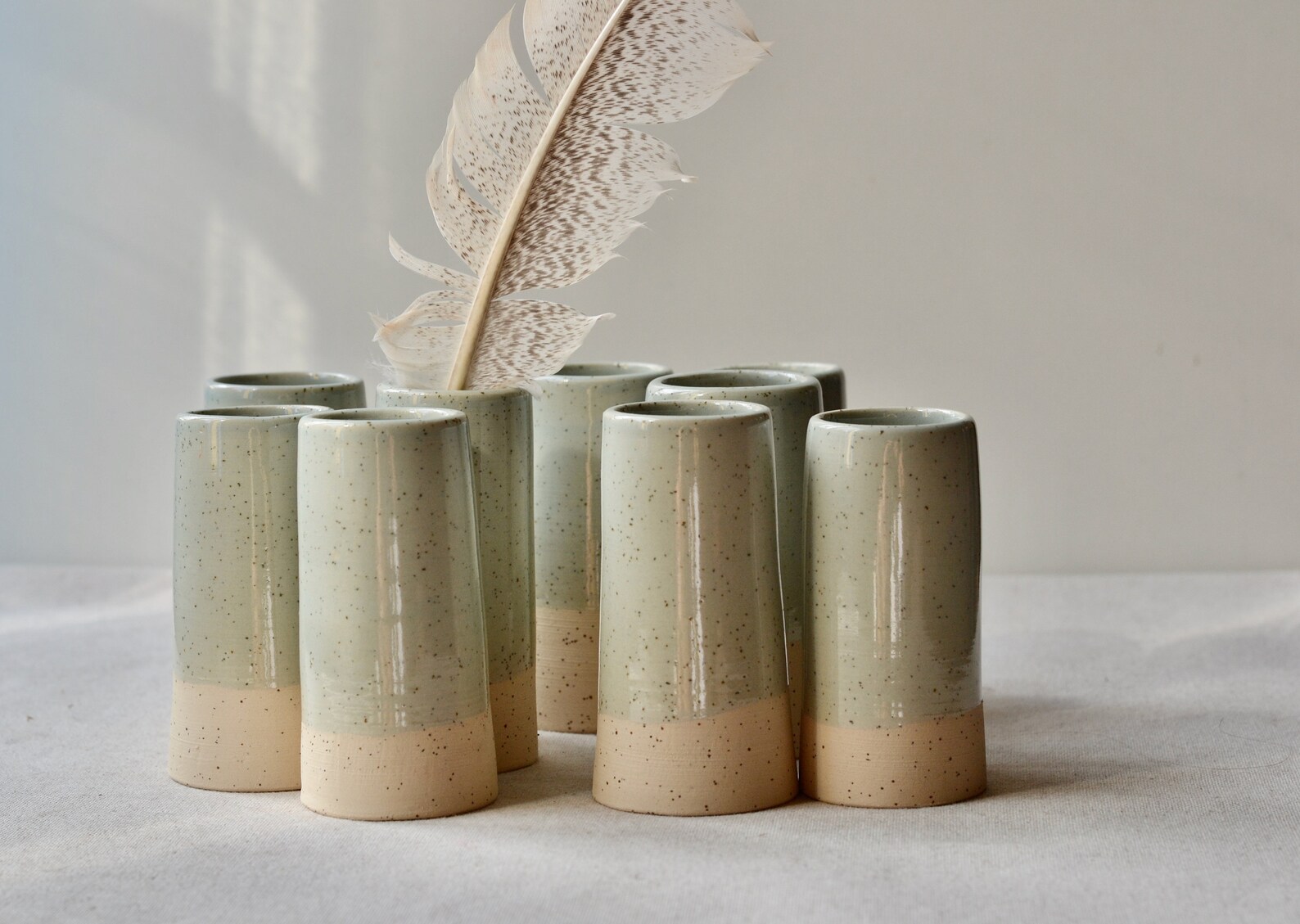 Small Ceramic Bud Vases Handmade in Speckled Stoneware With - Etsy