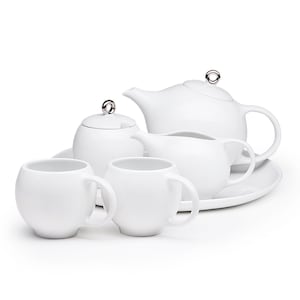 Modern White Porcelain Tea Set: Eva Zeisel Inspired, Wedding Tea ...