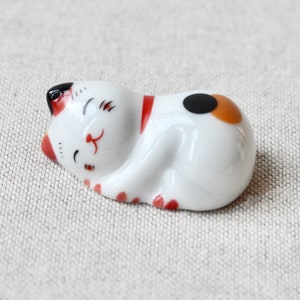 Set of 3 Maneki Neko, Japanese Figurines, Porcelain Lucky Cats, Kawaii ...