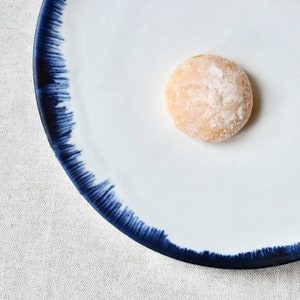 Blue and White Porcelain Plates, Blue Rim Plates, Nordic Dinnerware ...