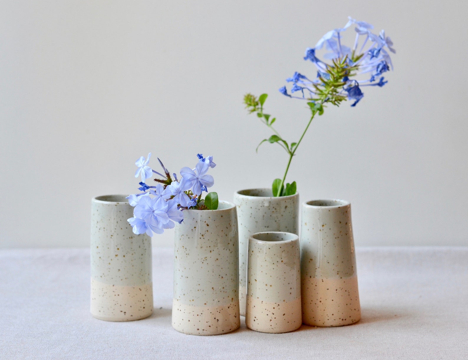 Small Ceramic Bud Vases Handmade in Speckled Stoneware With - Etsy