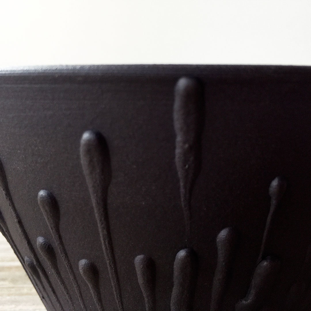 Black Porcelain drip decoration bowl handmade | Etsy