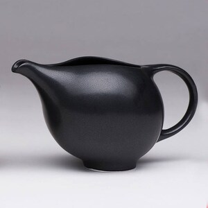 Creamer and Sugar Set, Sugar Bowl With Lid, Ceramic Milk Pot, Black and ...