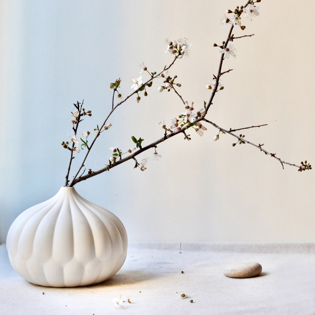 Ceramic Vase, Modern Table Decor, Large White Vase, Tabletop Decor ...