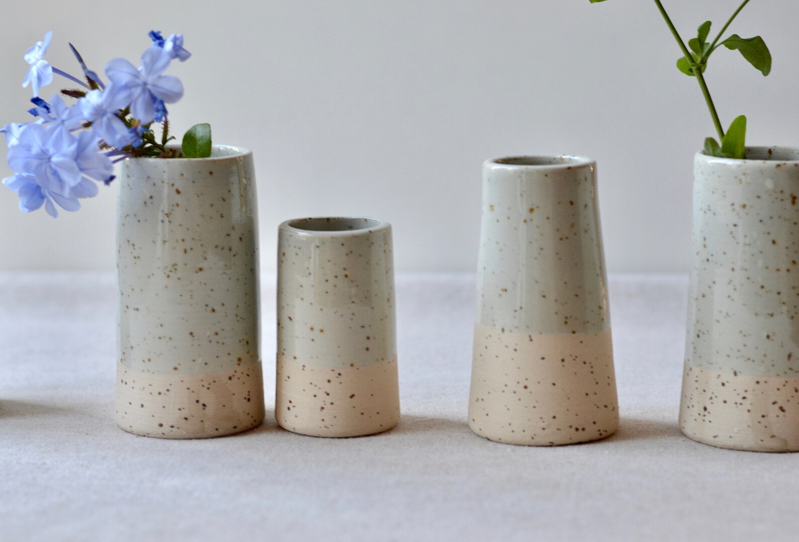 Small Ceramic Bud Vases Handmade in Speckled Stoneware with | Etsy
