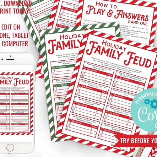 Christmas Friendly Feud Holiday Family Feud Printable - Etsy