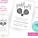 Birthday Party Padel Invitation Classic Padel Birthday Invite for ...