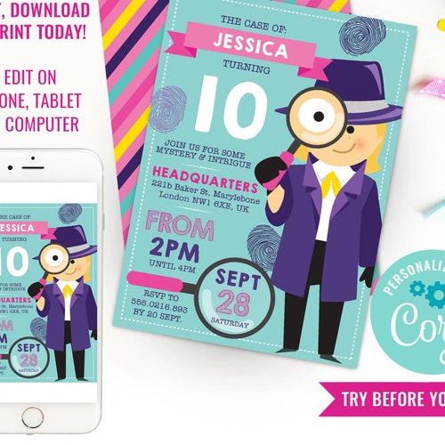 Spy / Secret Agent Birthday Invitation Spy Party Invitation - Etsy