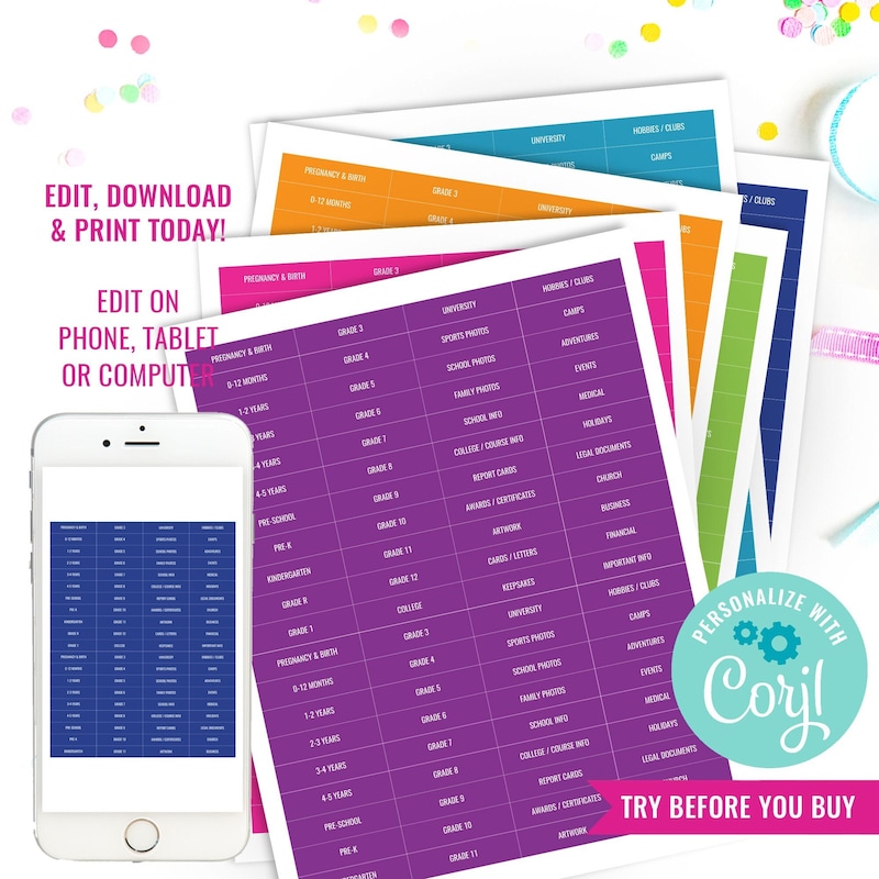 File Folder Label Template - Etsy