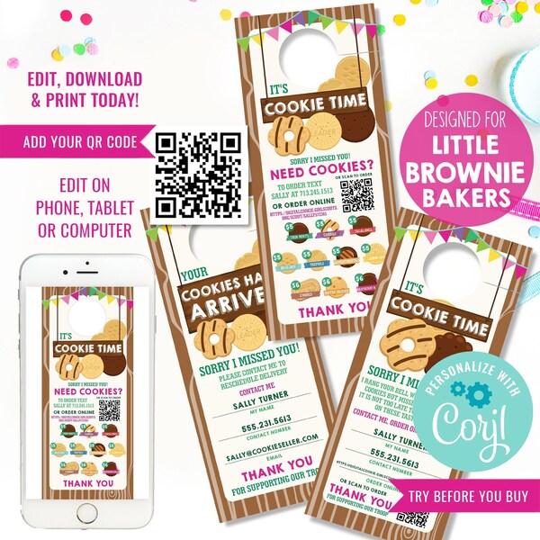 Girl scout door hanger qr code - Etsy México