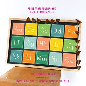 Alphabet Posters for Classroom Alphabet Poster for Kids Retro Alphabet ...