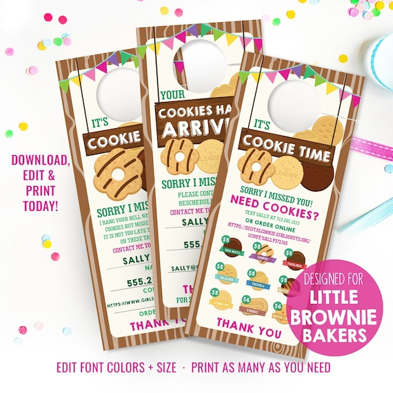 Girl Scout Cookie Printables - Cookie Seller Printable Door Hanger ...