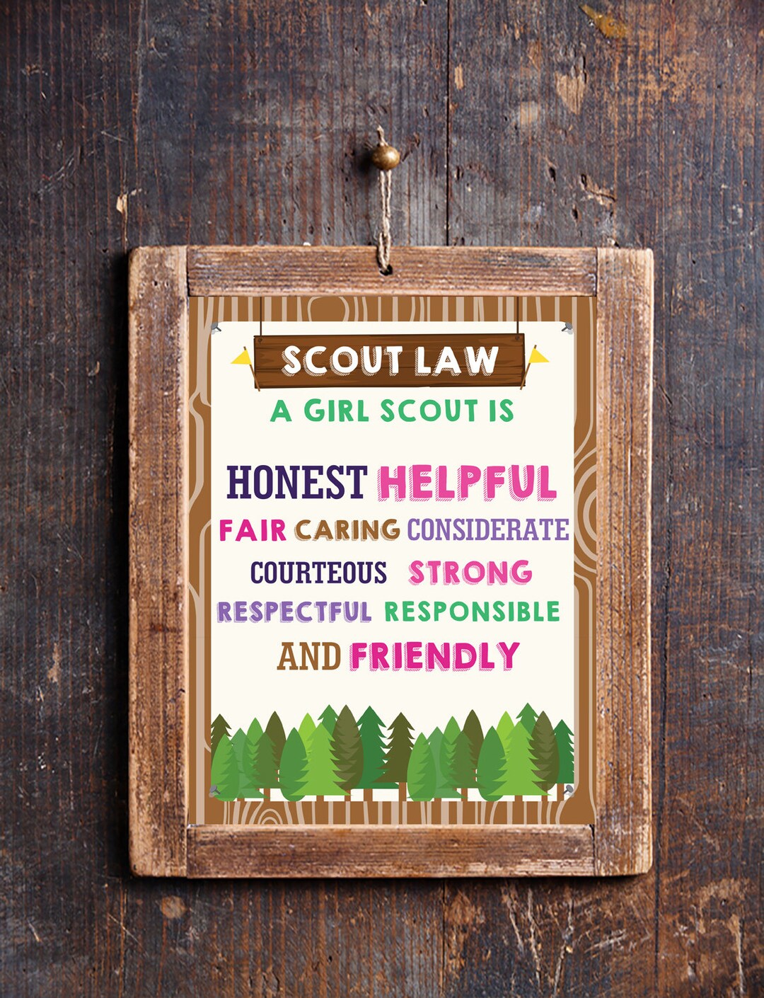 Girl Scout Law Poster - Girl Scout Printable - Girl Scout Law - Instant ...