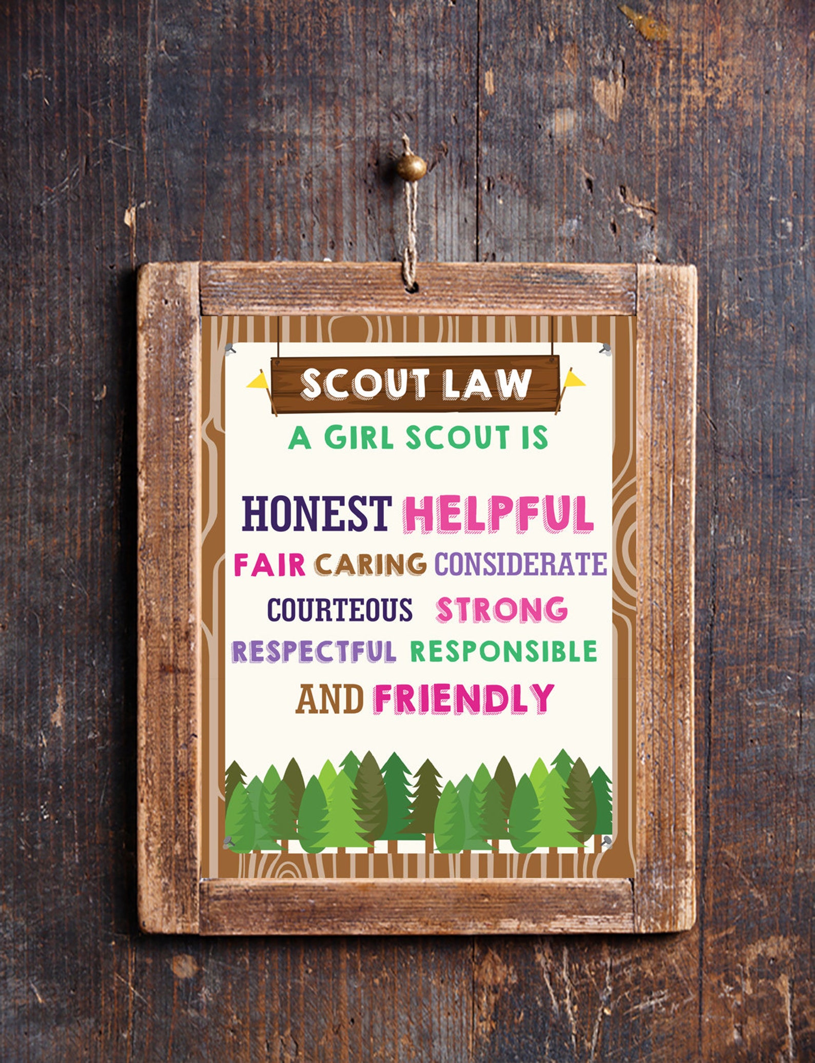 Girl Scout Poster Set - Girl Scout Oath - Girl Scout Honor - Girl Scout ...