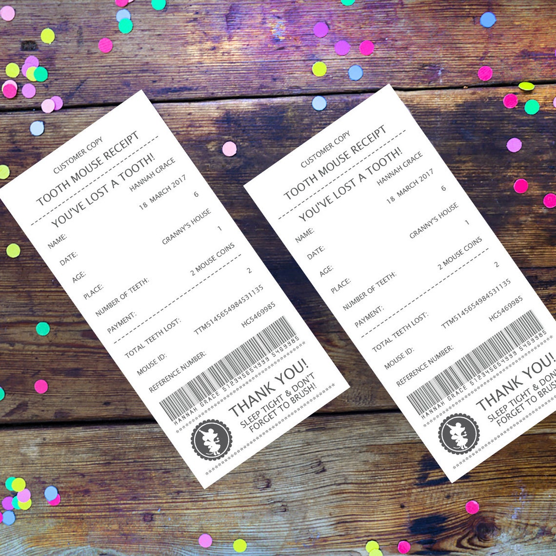 Tooth Mouse Certificate Receipt Official Tooth Mouse | Etsy