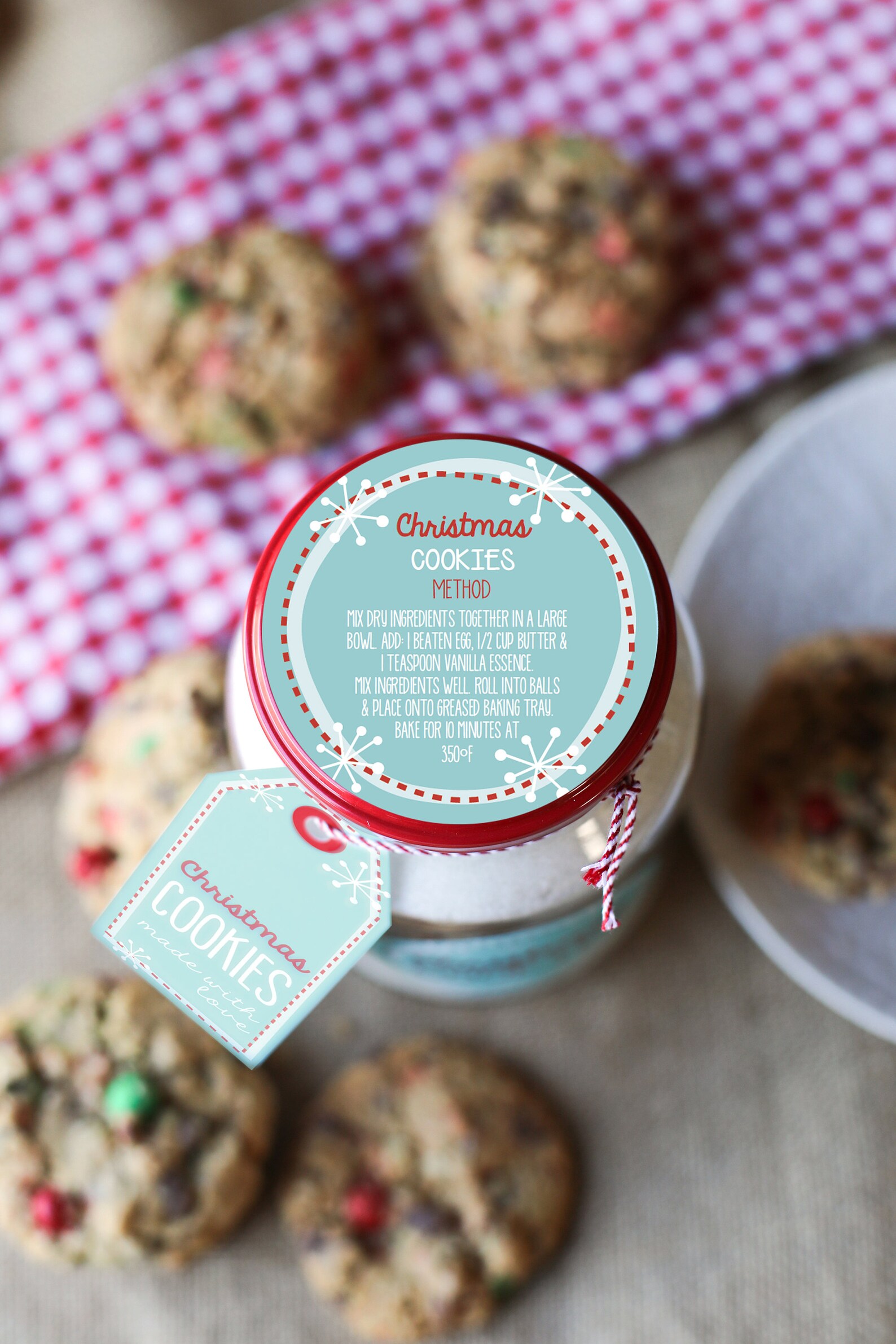 Christmas Cookies Jar Labels and Gift Tags Instant Download - Etsy