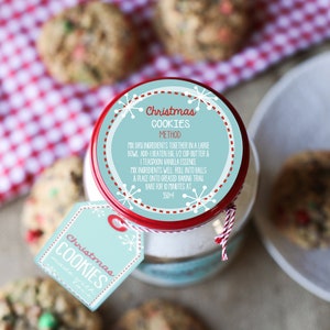 Christmas Cookies Jar Labels and Gift Tags Instant Download, Edit With ...