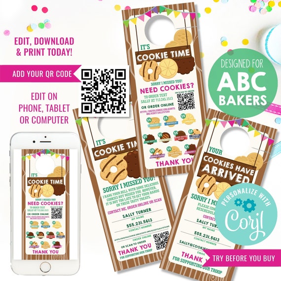 Girl Scout Cookie Printables - 2023 Cookie Seller Printable Door Hanger ...