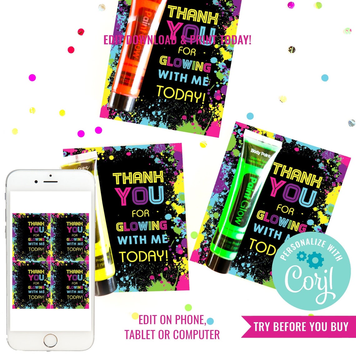 Neon Glow Party Favors Neon Tween Party Favors Glow Party - Etsy