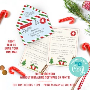 Elf Mail Post Mini Elf Note and Envelope Template Note From Your Elf ...