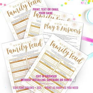 New Years Eve Family Feud Game Printable - Holiday Group Game - New ...