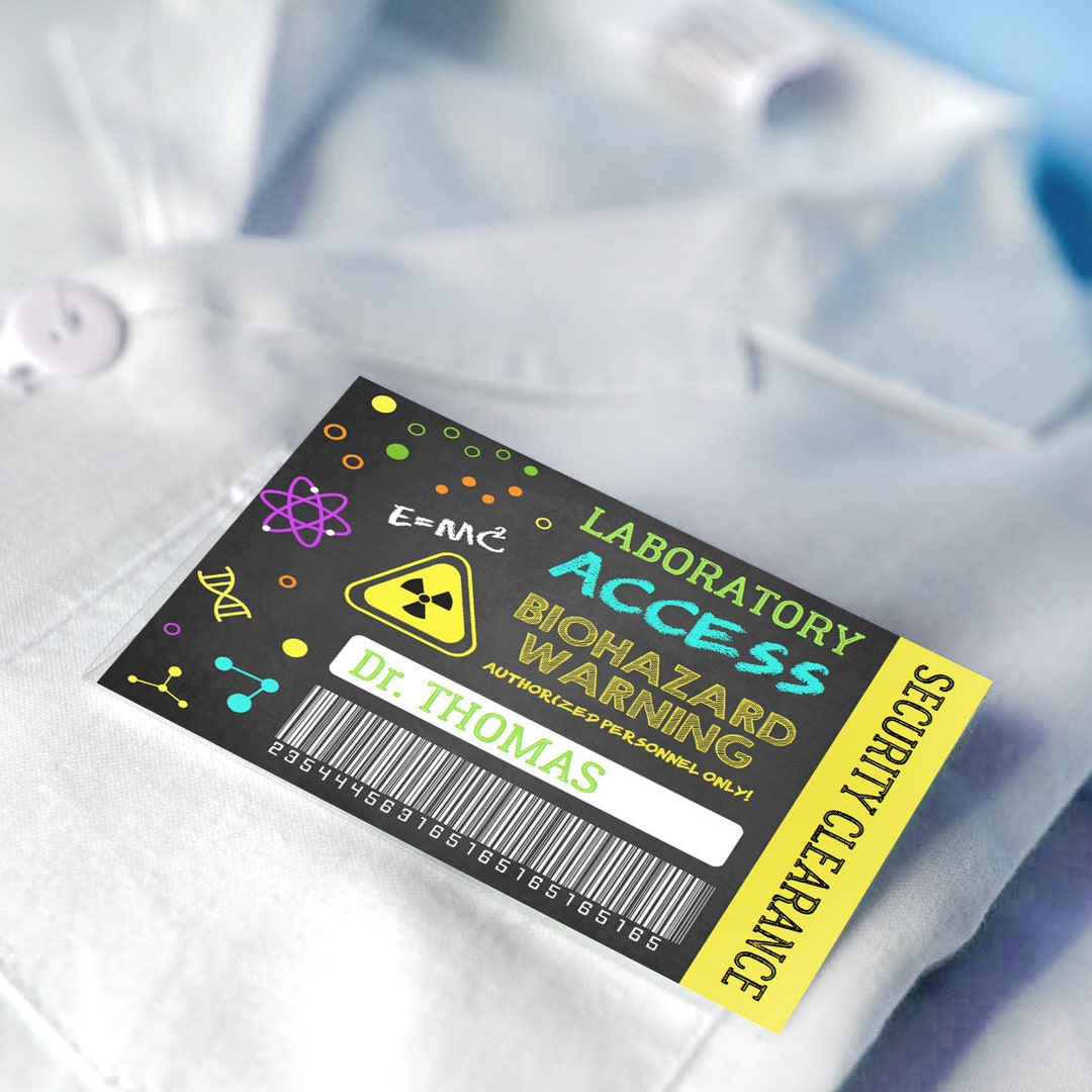 Name Tag Science Party Label Science Experiment Party Lab Coat Tag ...