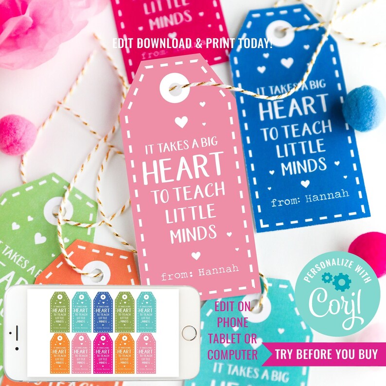 Classmate DIY Gift Idea Teacher Appreciation Day Gift Tag Teacher Gift ...