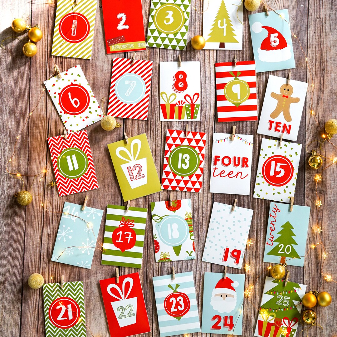 Cute Christmas Advent Calendar and Daily Christmas Activities Set of 25 ...