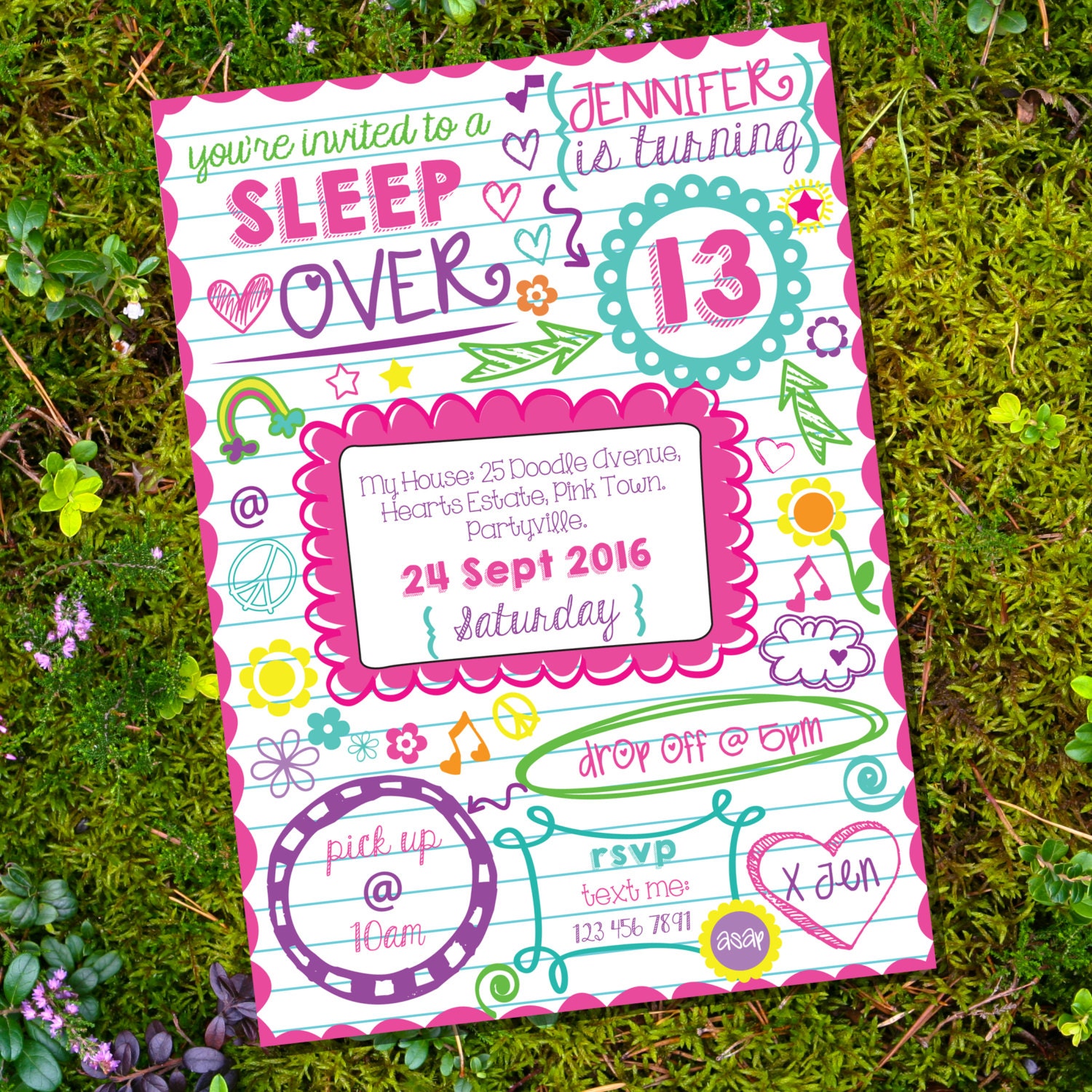 Half Sleep Over Party Invitations