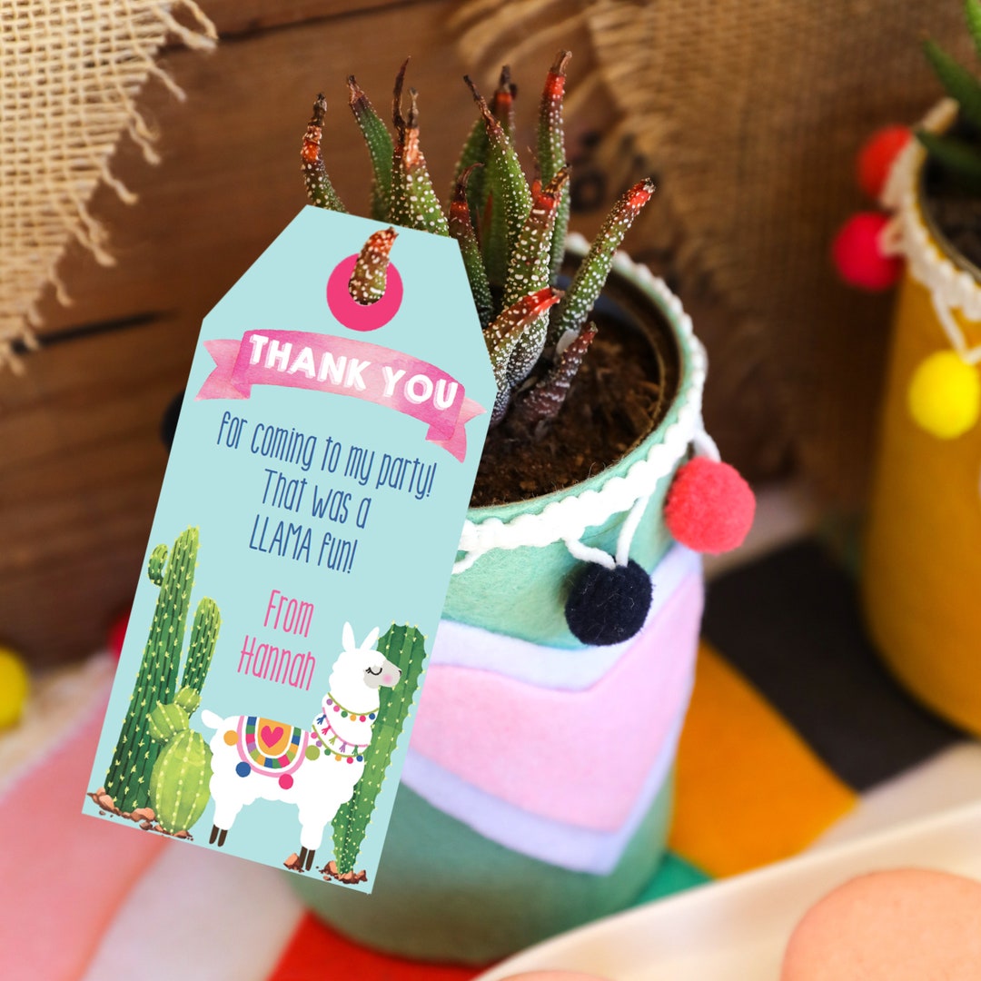 Llama Party Favor Tags Alpaca Party Thank You Tags - Etsy
