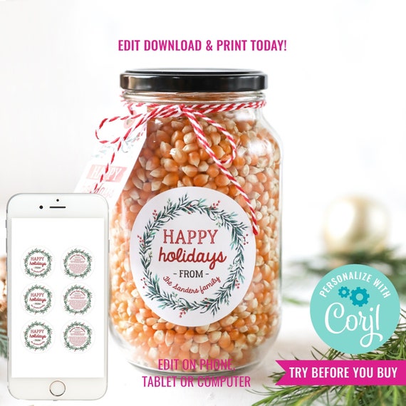 Christmas Gift Jar labels and Gift Tags - Christmas Cinnamon Sugar ...