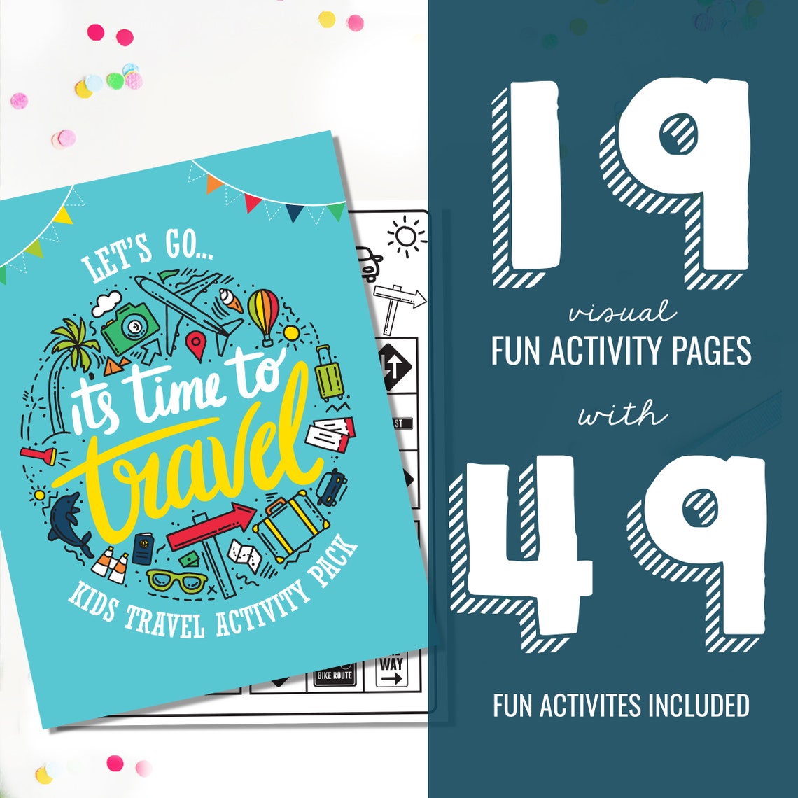 Kids Travel Activity Sheets Vacation Activity Sheet Kids | Etsy