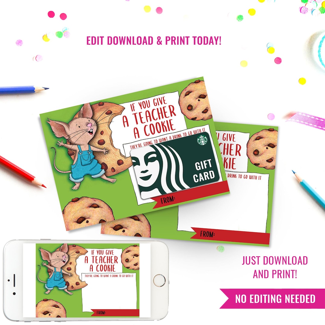 If You Give a Teacher a Cookie Printable Teacher Appreciation Coffee ...