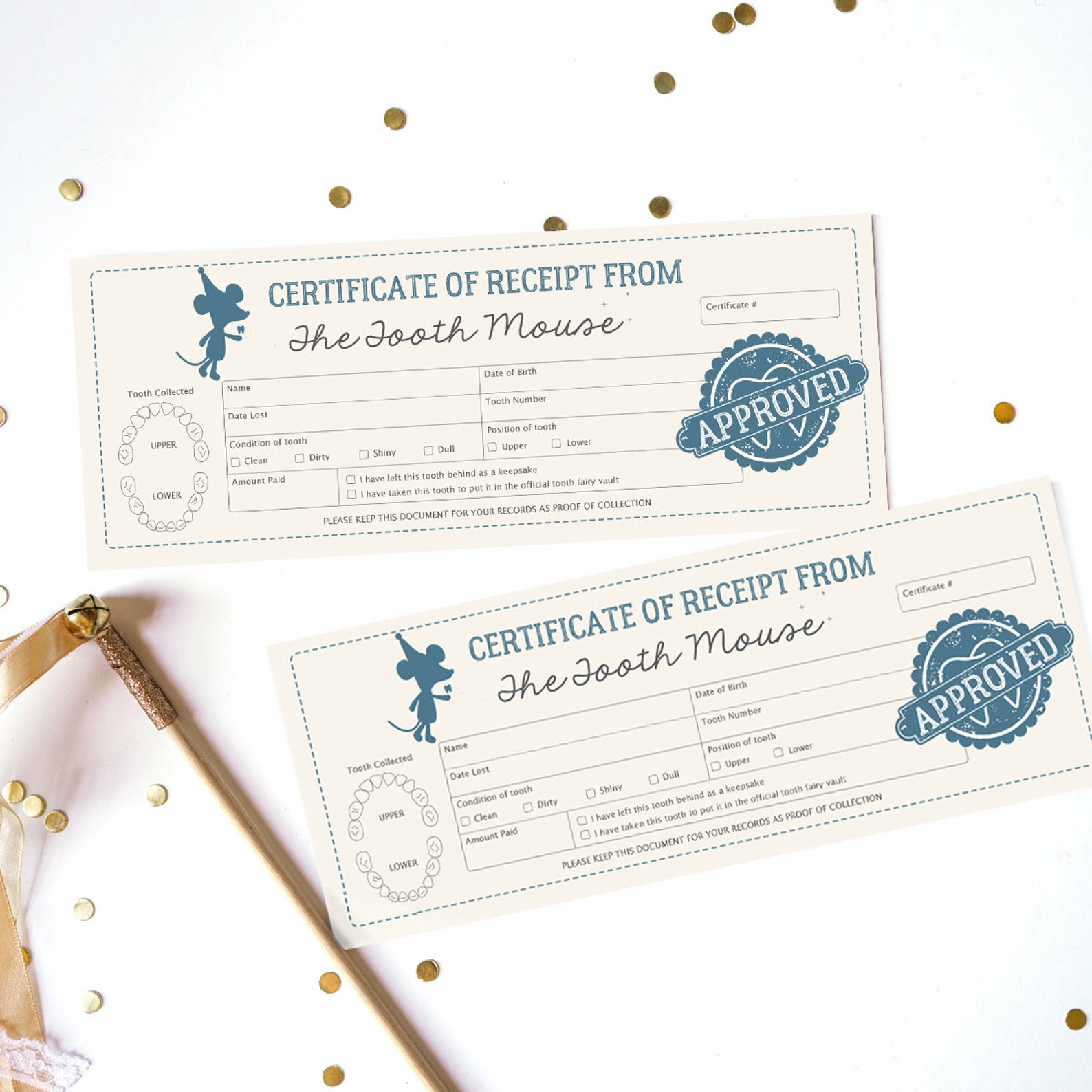 Tooth Mouse Certificate Receipt Official Tooth Mouse - Etsy