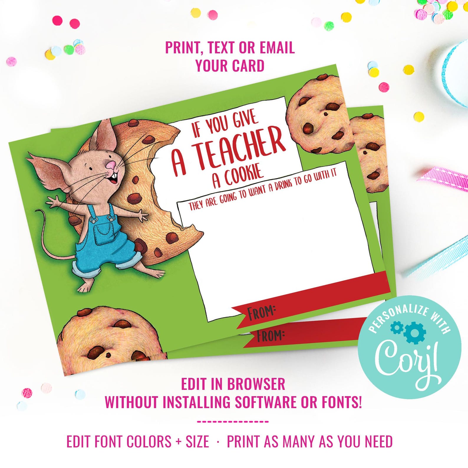 If You Give a Teacher a Cookie Printable Teacher Appreciation Coffee ...