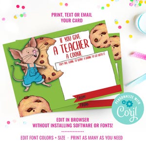 If You Give a Teacher a Cookie Printable Teacher Appreciation Coffee ...