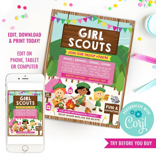Brownie Girl Scout Letterhead Printable Instant Download - Etsy