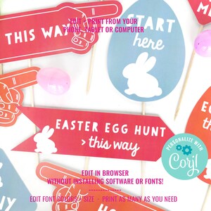 Easter Egg Hunt Printable Signs - Easter Egg Hunt Signs - Easter Bunny ...