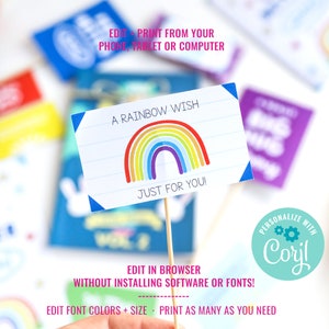 DIY Gift Get Well Soon Cards and Labels for Kids Editable Cards and ...