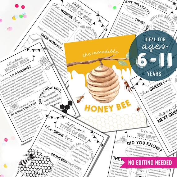 Kids Honey Bee Activity Sheets - Bee Activity Sheet- Kids Learn about ...