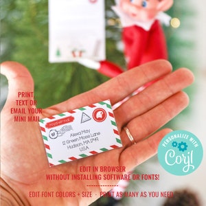 Elf Mail Post Mini Elf Note and Envelope Template Note From Your Elf ...