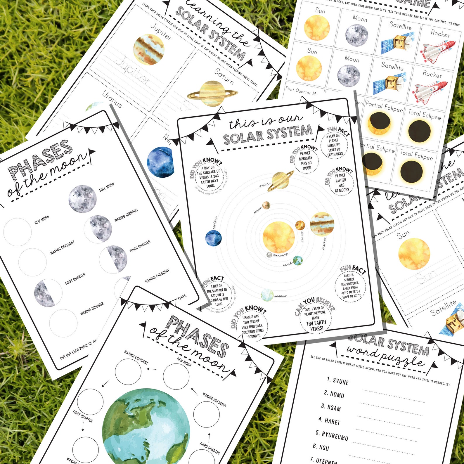 Kids Homeschool Space Activity Sheets Solar System Activity Sheets ...