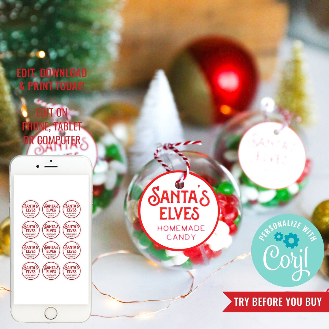 Editable Christmas Tag for Stocking Filler - Christmas Elf Label ...
