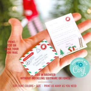Elf Mail Post Mini Elf Note and Envelope Template Note From Your Elf ...