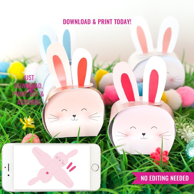 Easter Bunny Box Template SVG - Gift Box SVG - Easter Party Favor - Box ...