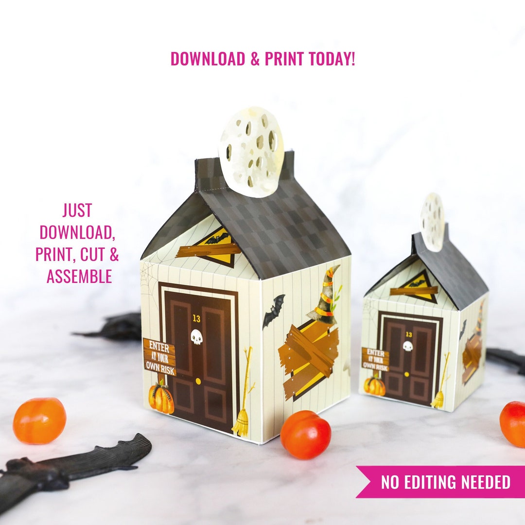 Haunted House Party Carton Box Halloween Candy Box - Etsy