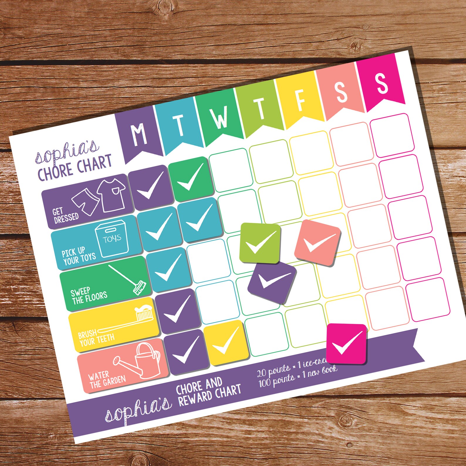 Printable Chore Chart for Girls Task Chart Kids Household - Etsy