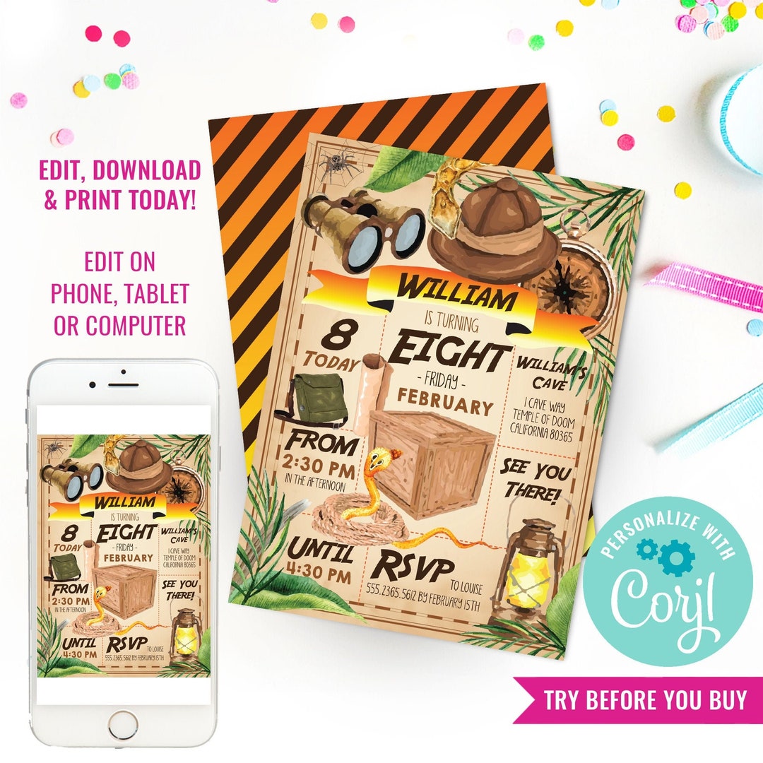 Explorer Party Invitation Adventure Party Invitation - Etsy Australia